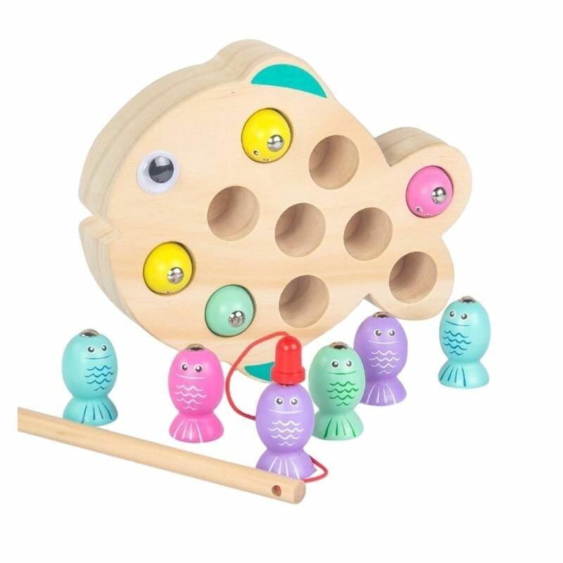 Деревянная магнитная настольная игра для рыбалки -Веселая рыбалка