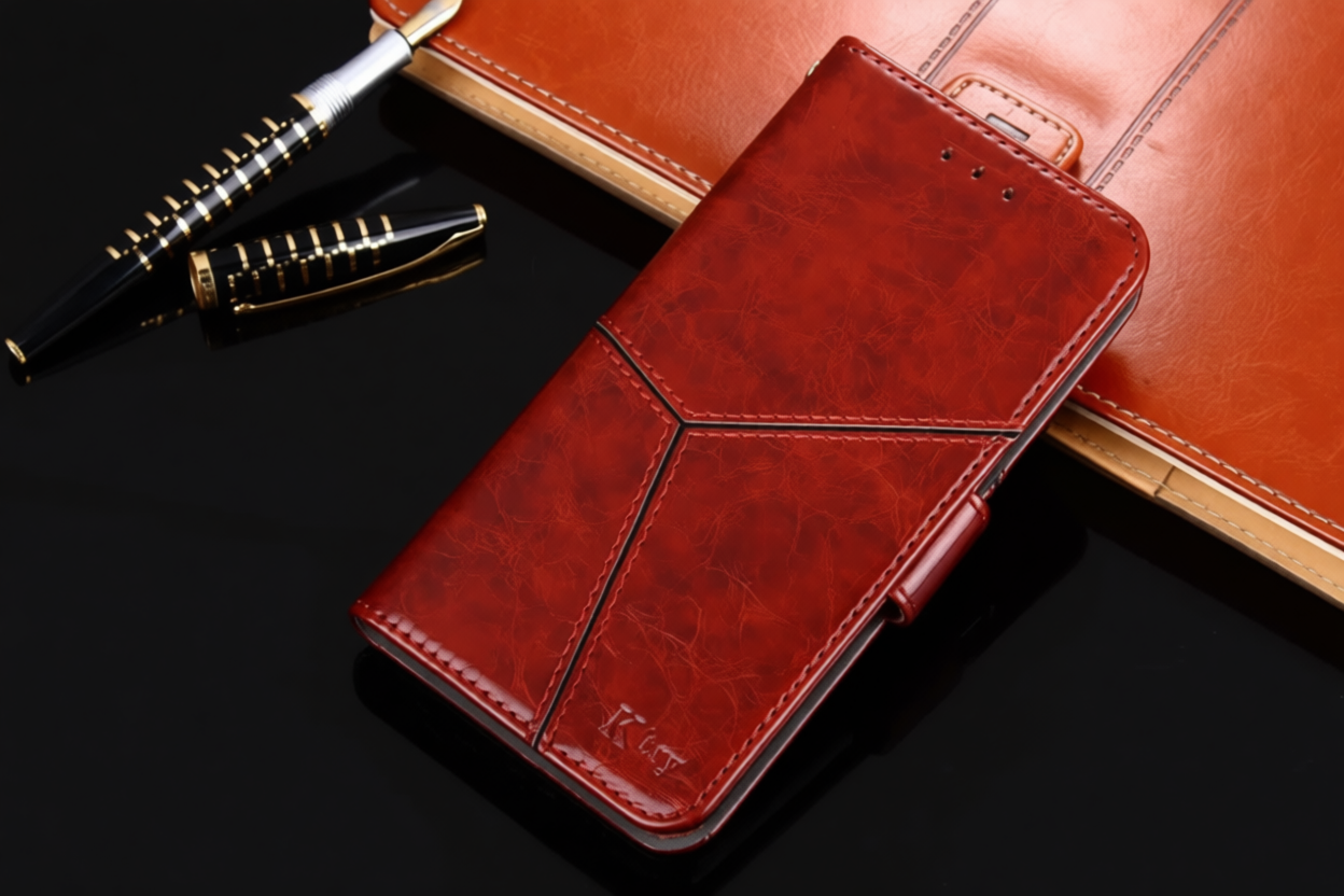 Чехол MyPads "Ktry Cucitura Geometrica", для Huawei P Smart/Enjoy 7S, кожаный, красный