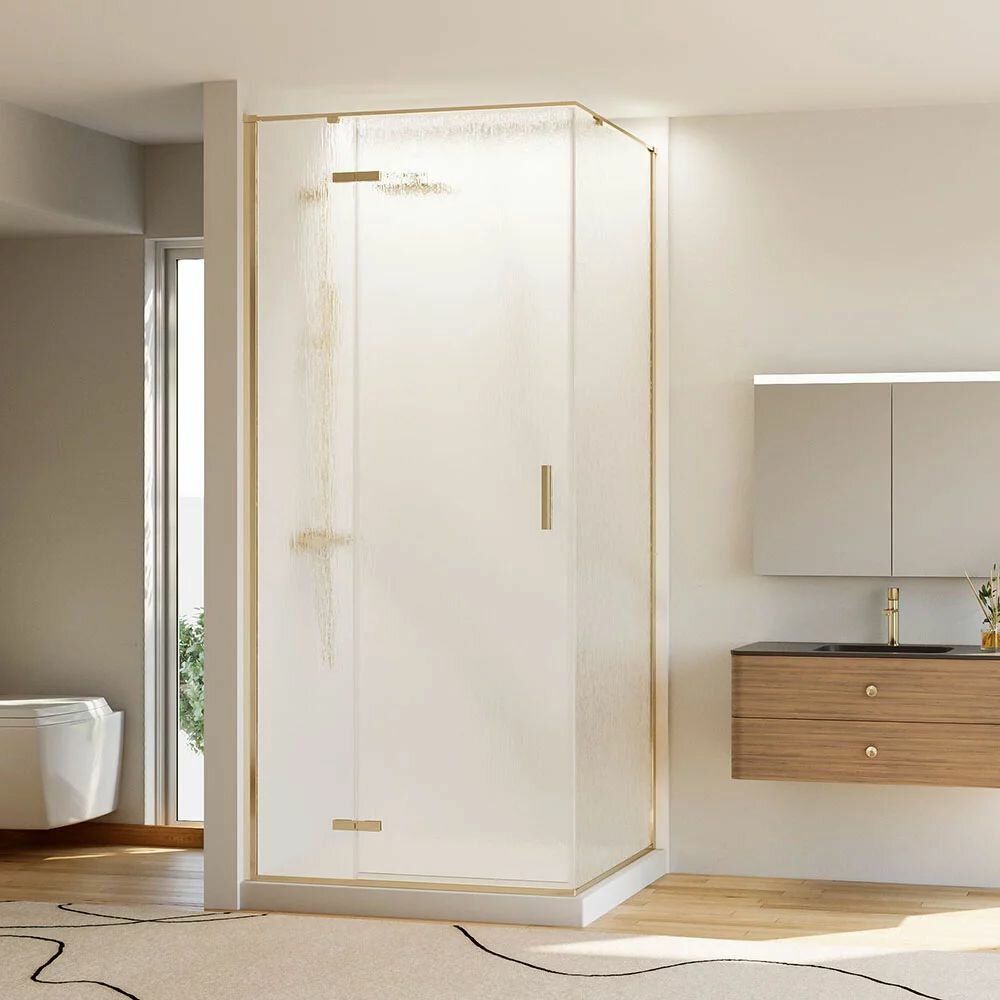 Душевой уголок Veconi Rovigo RV073R/L, 90х100 стекло матовое(дождь), профиль хром глянец RV073R/L-90100-06-C4