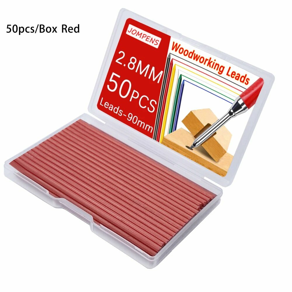 Набор грифелей MROOFUL 2B 2.8 мм черных, желтых, красных для Красный, 1box 50pcs red lead