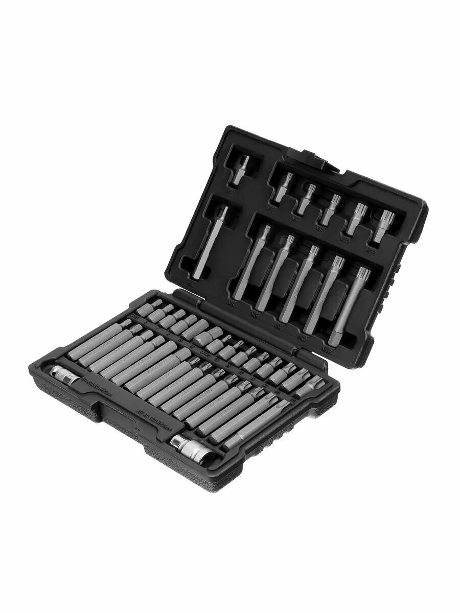 Набор бит HEX, Torx, SPLine, 1/2", 42 предмета, STELS 11318