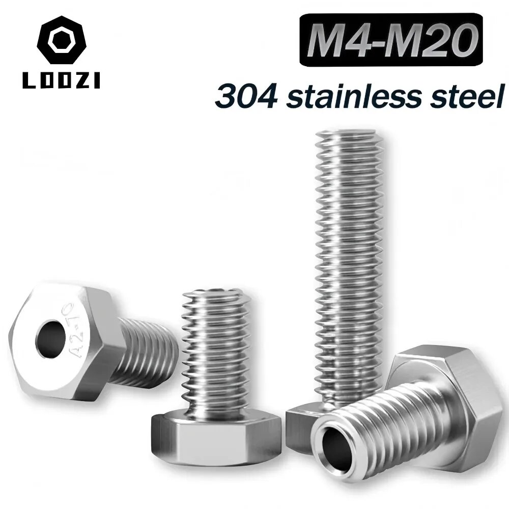 Болт с шестигранной головкой из нержавеющей стали 304, внутренняя и внешняя резьба, адаптируемый винт, полая спиральная гайка, полый винт M4-M20
