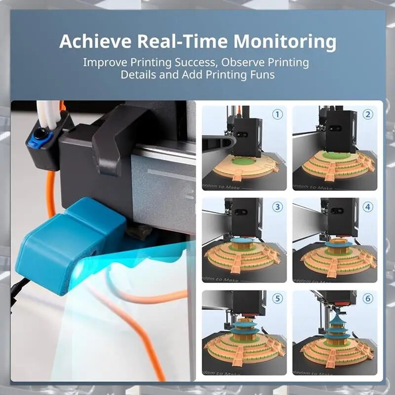 Камера 3D-принтера для камеры Anycubic Kobra 3, пульт дистанционного управления и видео в реальном времени, камера 3D-принтера для Anycubic