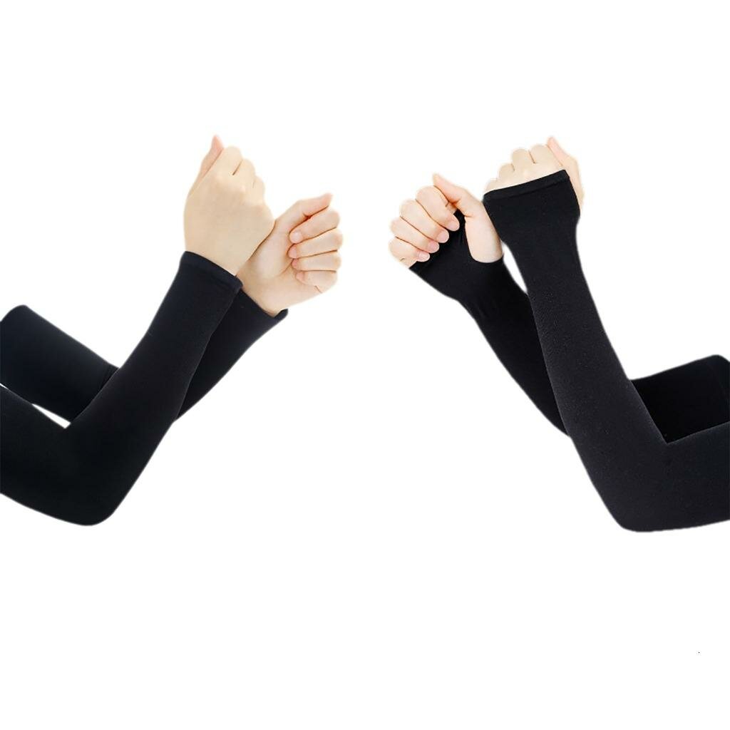 Охлаждающие рукава для спорта и активного отдыха, 2 пары, Черный