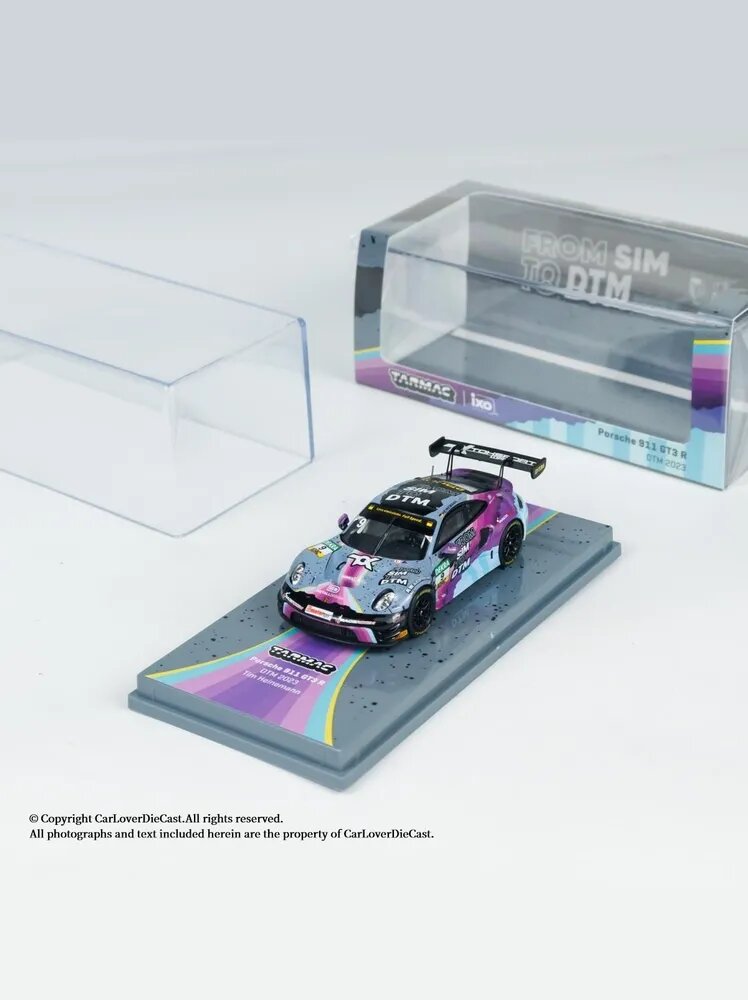 Машинка Tarmac Works TW 1/64 Porsche 911 GT3 R DTM 2023 Tim Heinemann Die-cast Alloy Car Model Collection Display Gift