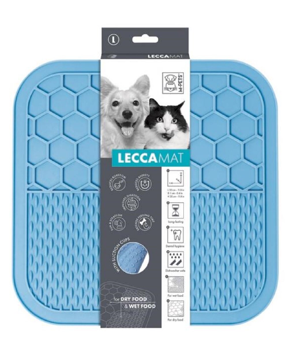 M-PETS Лизательный коврик для домашних животных голубой L 30x30x1 см