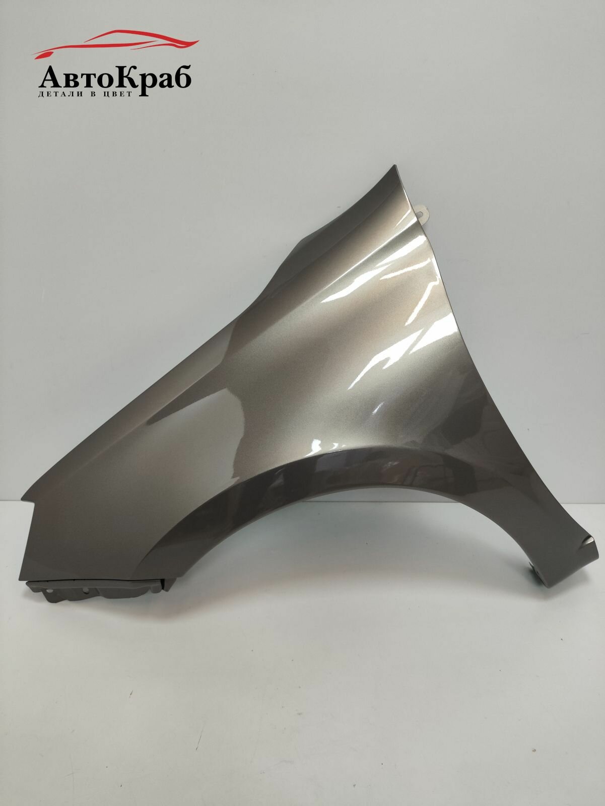 Крыло переднее левое металлическое без повторителя в цвет для Лада Гранта FL рестайлинг 2024 - 2025 г. 790 - кориандр