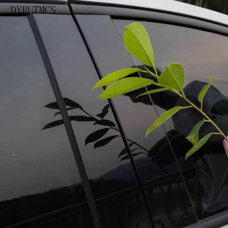 6 шт. глянцевые, черные, серебристые карбоновые накладки на стойки, подходят для BMW 5-Series E39 1997 1998 1999 2001-2003, молдинговая крышка для окон и дверей Glossy Black