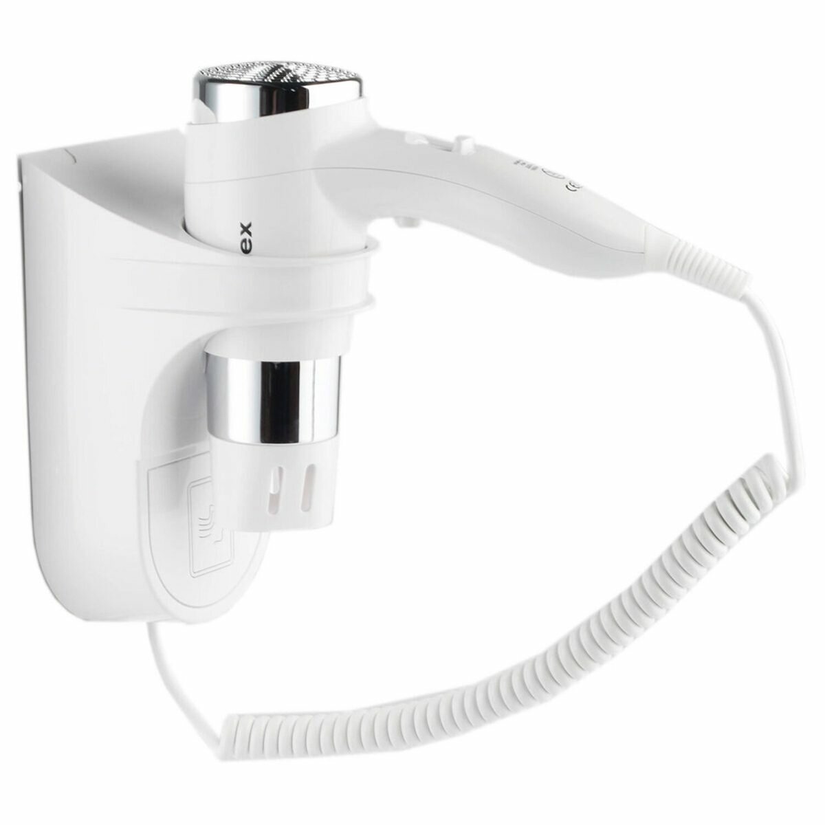 Фен для волос настенный Ksitex F-1600 W, 1600Вт, пластик/металл, 2 скорости, белый