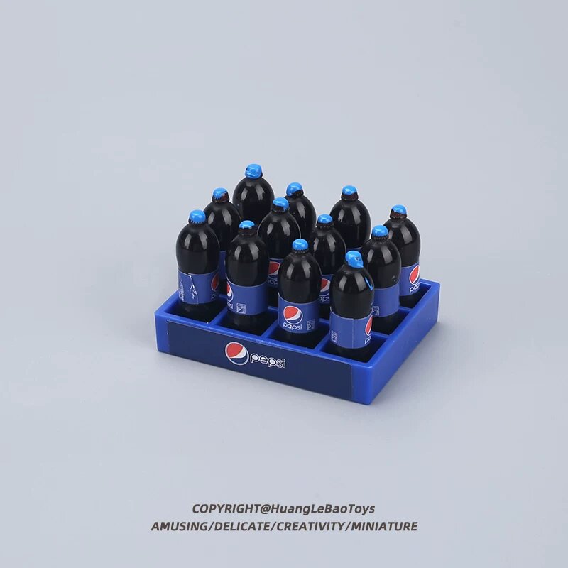 Миниатюрные 12-упаковка бутылочных бутылок Pepsi для игровых наборов домика для кукол, коллекционная сценка