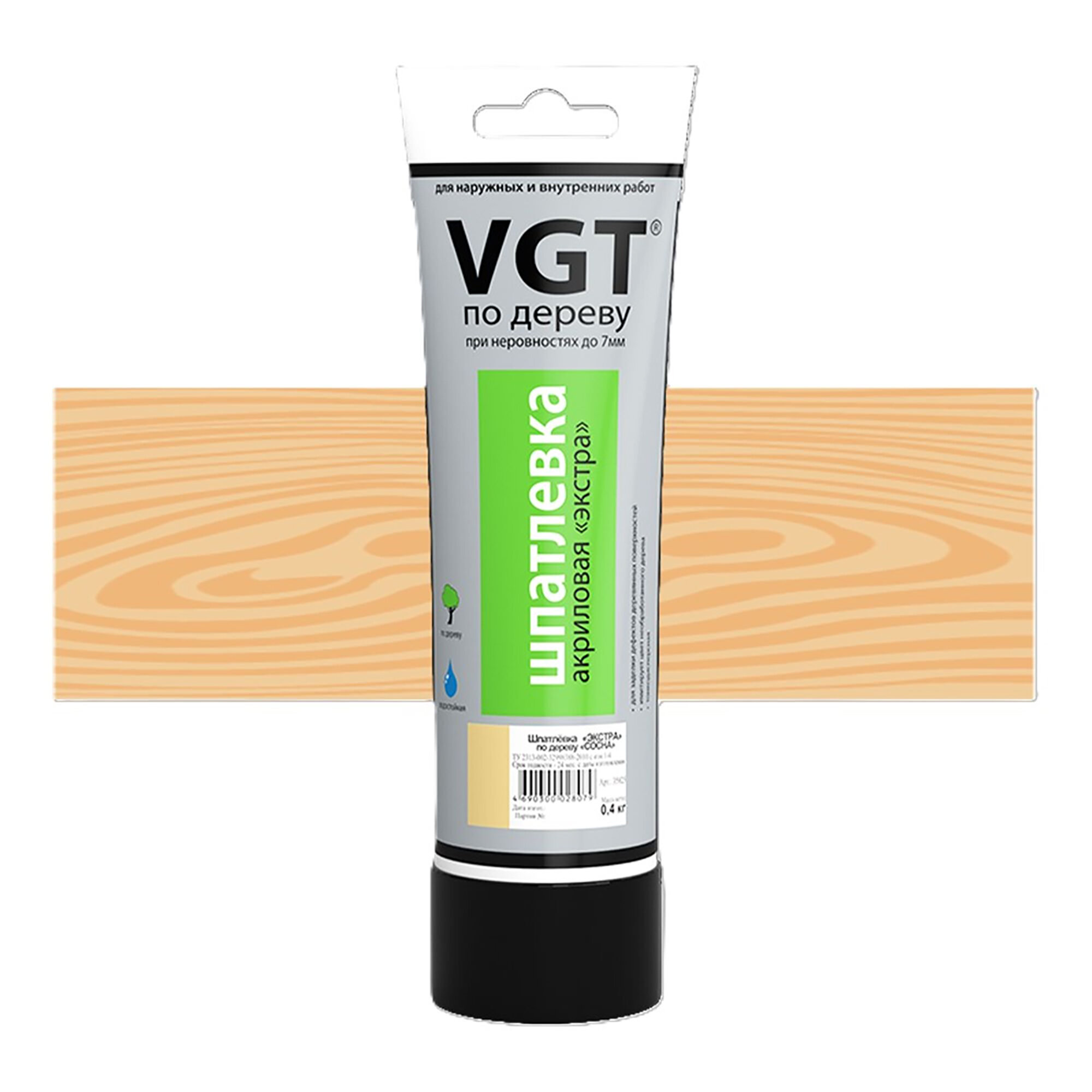 Шпатлевка по дереву VGT Экстра, акриловая, 0,4 кг, сосна