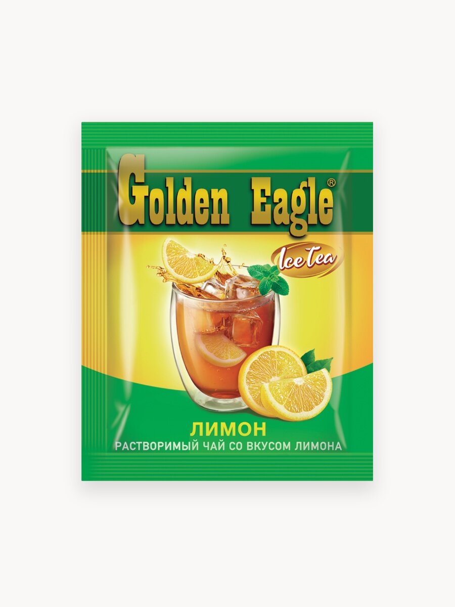 Растворимый чай со вкусом лимона "Golden Eagle", 20 пакетиков по 20 гр