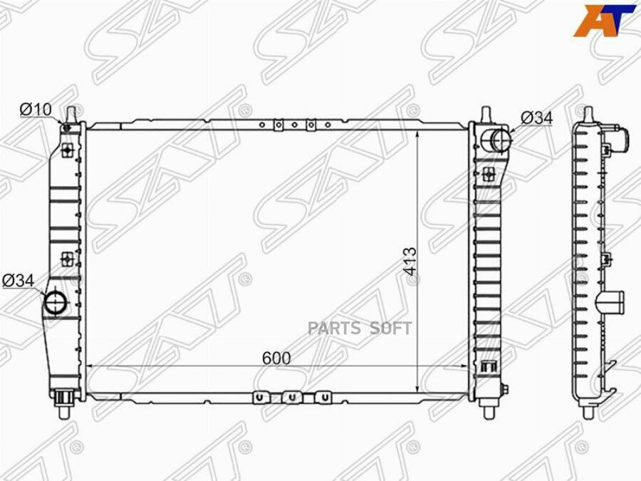 Радиатор Chevrolet Aveo 02-11 / Daewoo Kalos 02-08 SAT SG-DW0007-1.6MT | цена за 1 шт