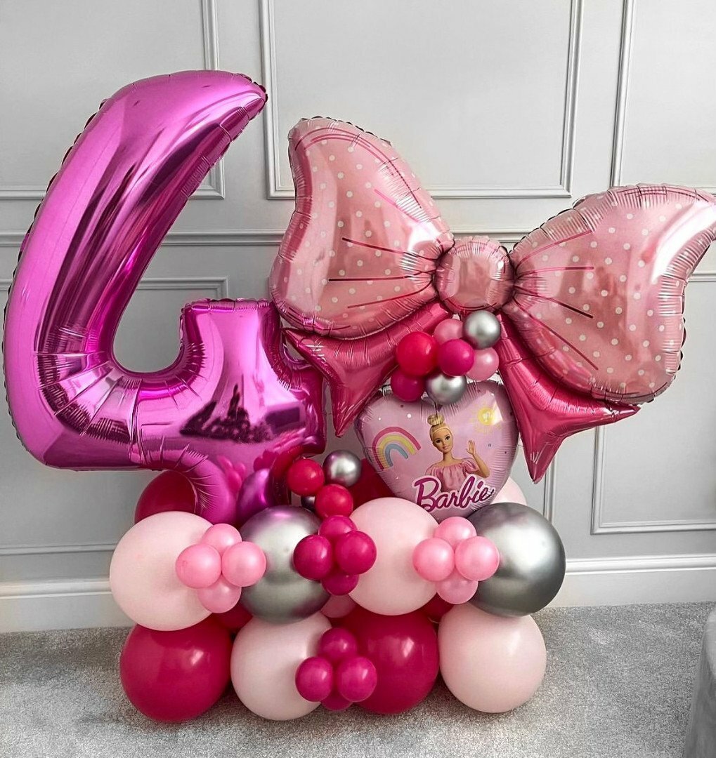 Композиция из шаров на день рождения «Barbie»