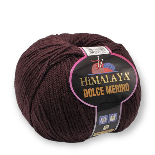 Пряжа HiMALAYA "DOLCE MERİNO" 50% Шерсть мериноса, 50% Микрофибра, 100гр/230м, (59417 шоколад) 1 упаковка (10 мотков)