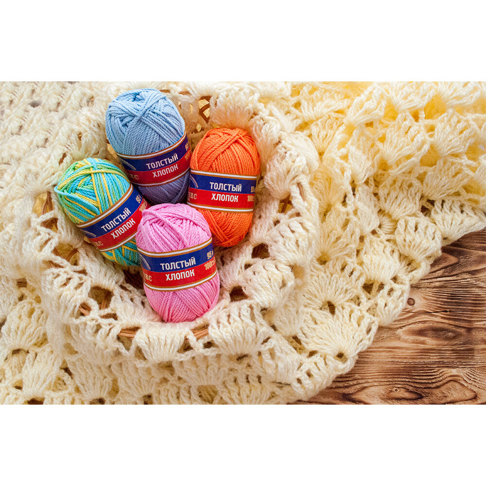 Камтекс КТ Толстый хлопок - пряжа 100% хлопок 100 г 95 м для вязания аксессуаров из хлопка цвет 088 брусника (1шт)