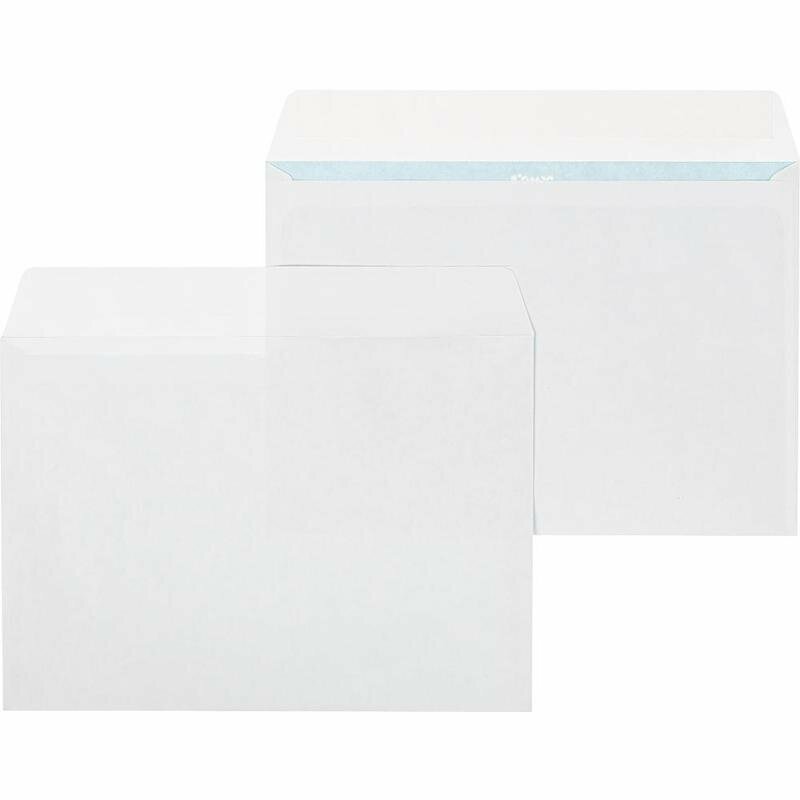 Конверт Комус С5 80 г/кв. м белый стрип с внутренней запечаткой 50 штук в упаковке, 1152438