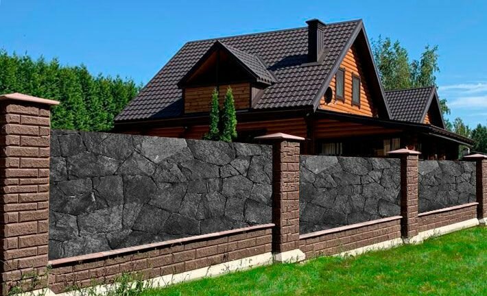 Фотосетка для забора и фасада 3 х 1 м с люверсами / Камни 2