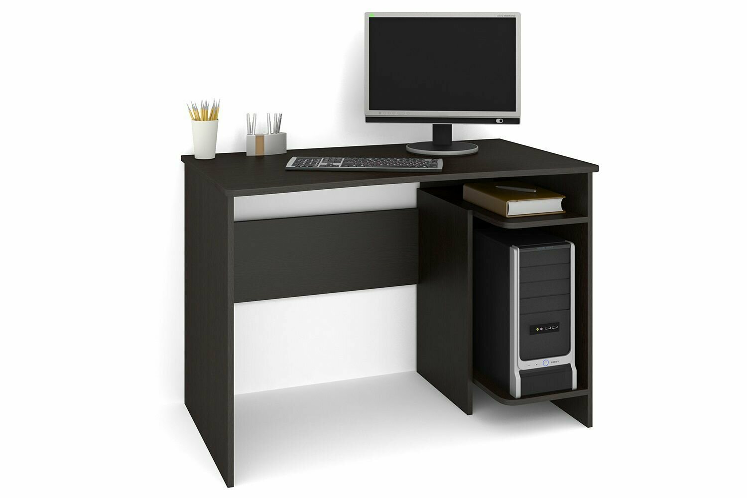 Компьютерный стол СП-14 ЛДСП венге цаво, место под системный блок справа