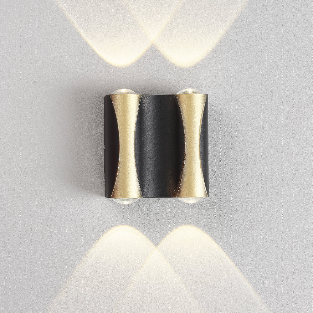 Настенный светильник Crystal Lux Clt 022 CLT 022W2 BL-GO 4000K, LED, кол-во ламп:1шт, Черный