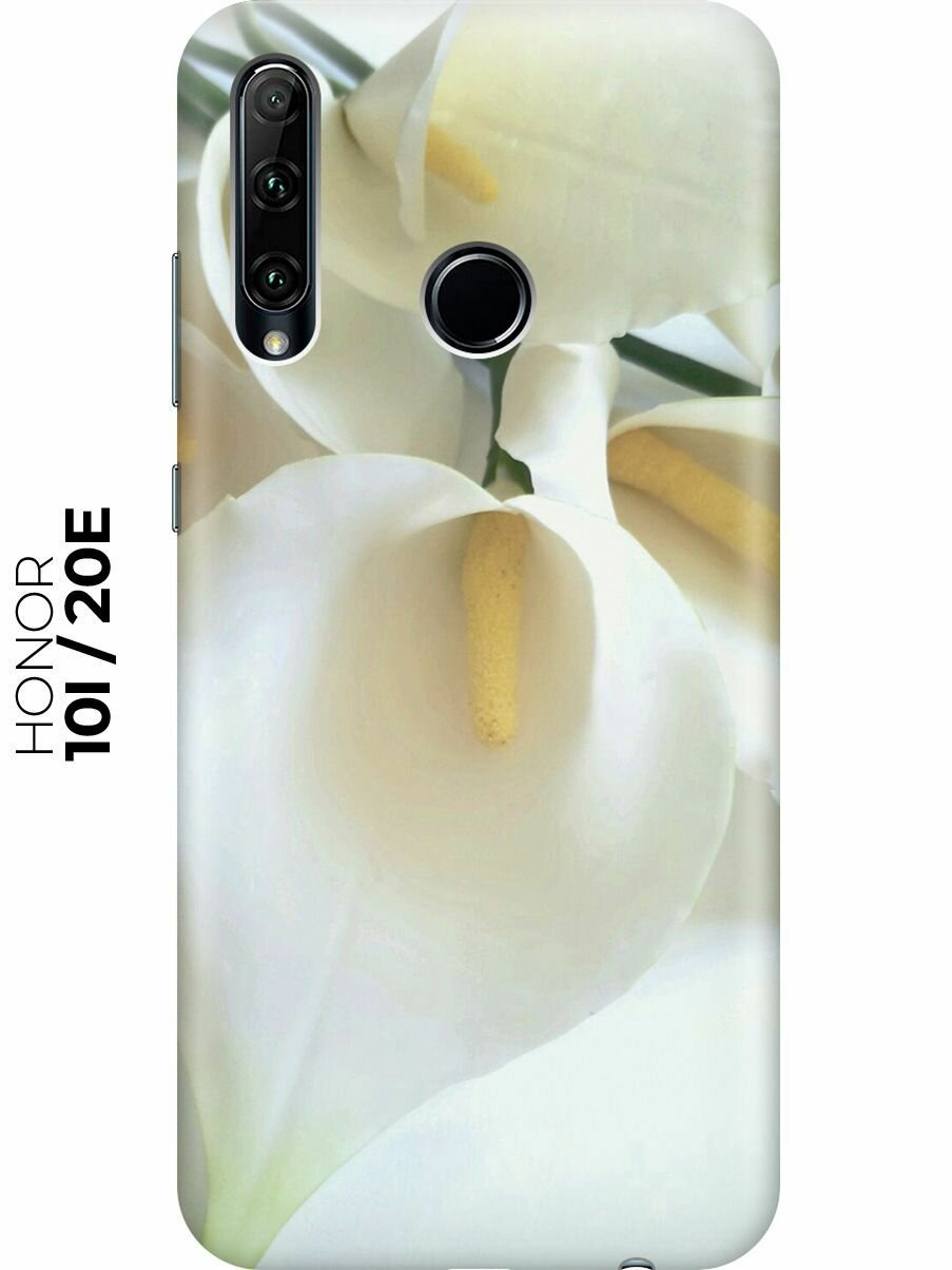 Силиконовый чехол Белые каллы на Honor 10i / 20e / Хонор 10 ай / 20е