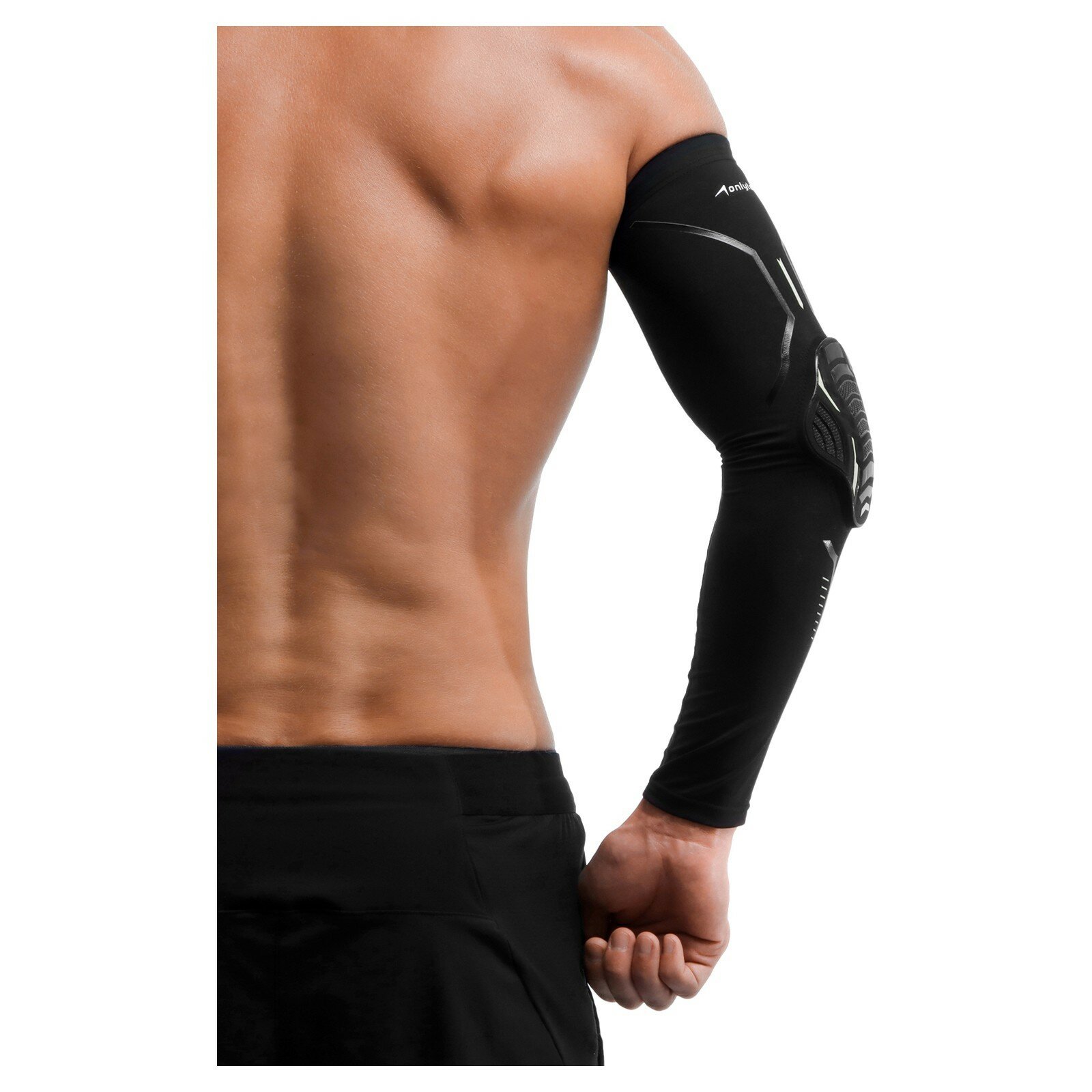 Рукав спортивный компрессионный с защитой ONLYTOP, р. M, цвет чёрный, 9710326