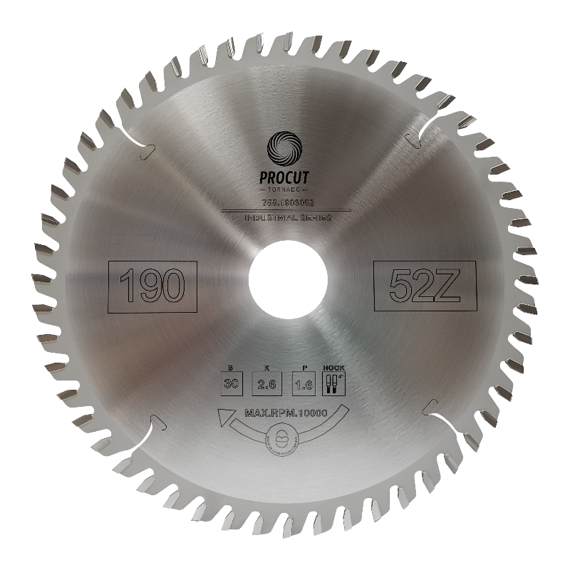 Пильный диск 190x30x2,6/1,6 Z=52 TF для ламината, МДФ PROCUT 755.1903052