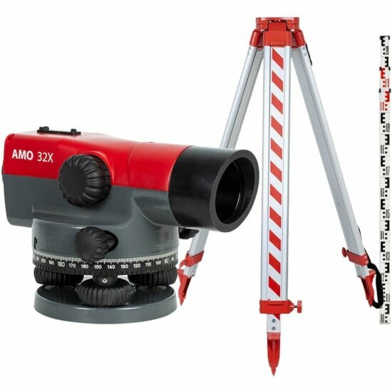 Оптический нивелир Amo 32X + штатив S6-N + рейка S4