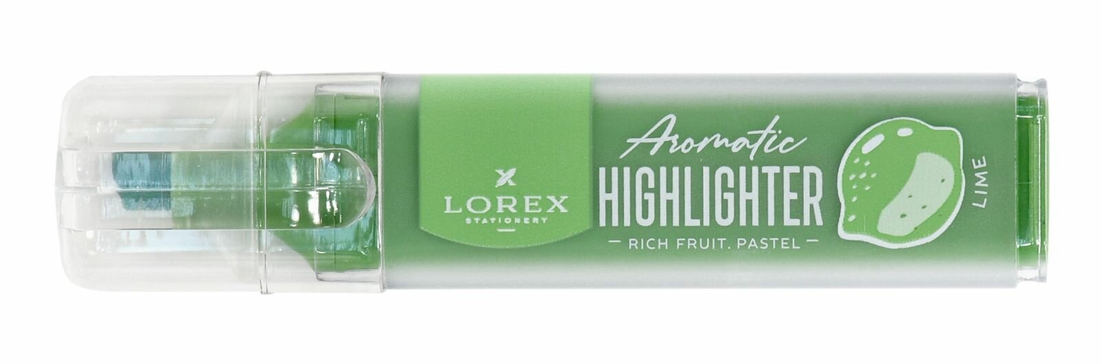 Маркер-текстовыделитель LOREX "Aromatic", 1-3,5 мм, пастельный мятный скошенный, прозрачный корпус (LXTMA-RFPG)