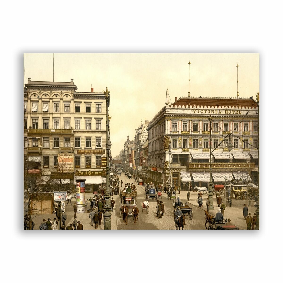 Постер, плакат на бумаге / Victoria Hotel, Unter den Linden, Berlin, Germany / Размер 30 x 40 см