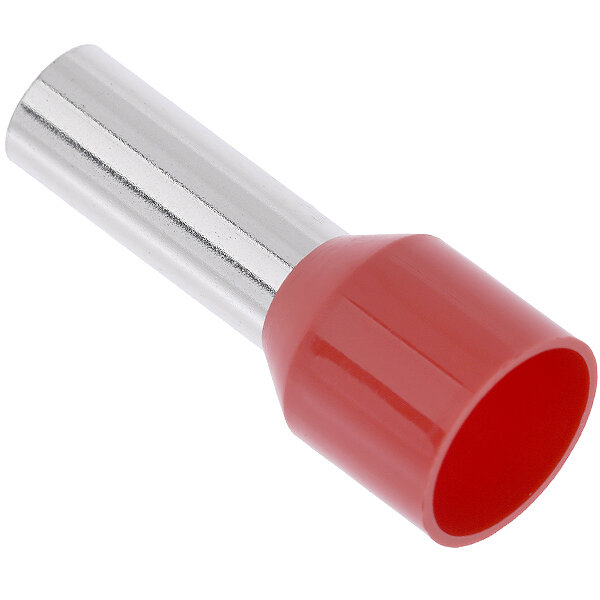 Наконечник 79451 НШВИ 10-12 медный 10мм2 втулочный изолированный на 1 провод, ПВХ (КВТ) (300 шт. в наборе)