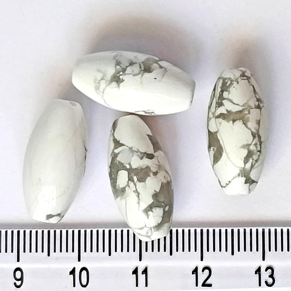 Натуральная бусина Кахолонг белый 0012224 бочонок 20х11 мм, цена за 2 шт.