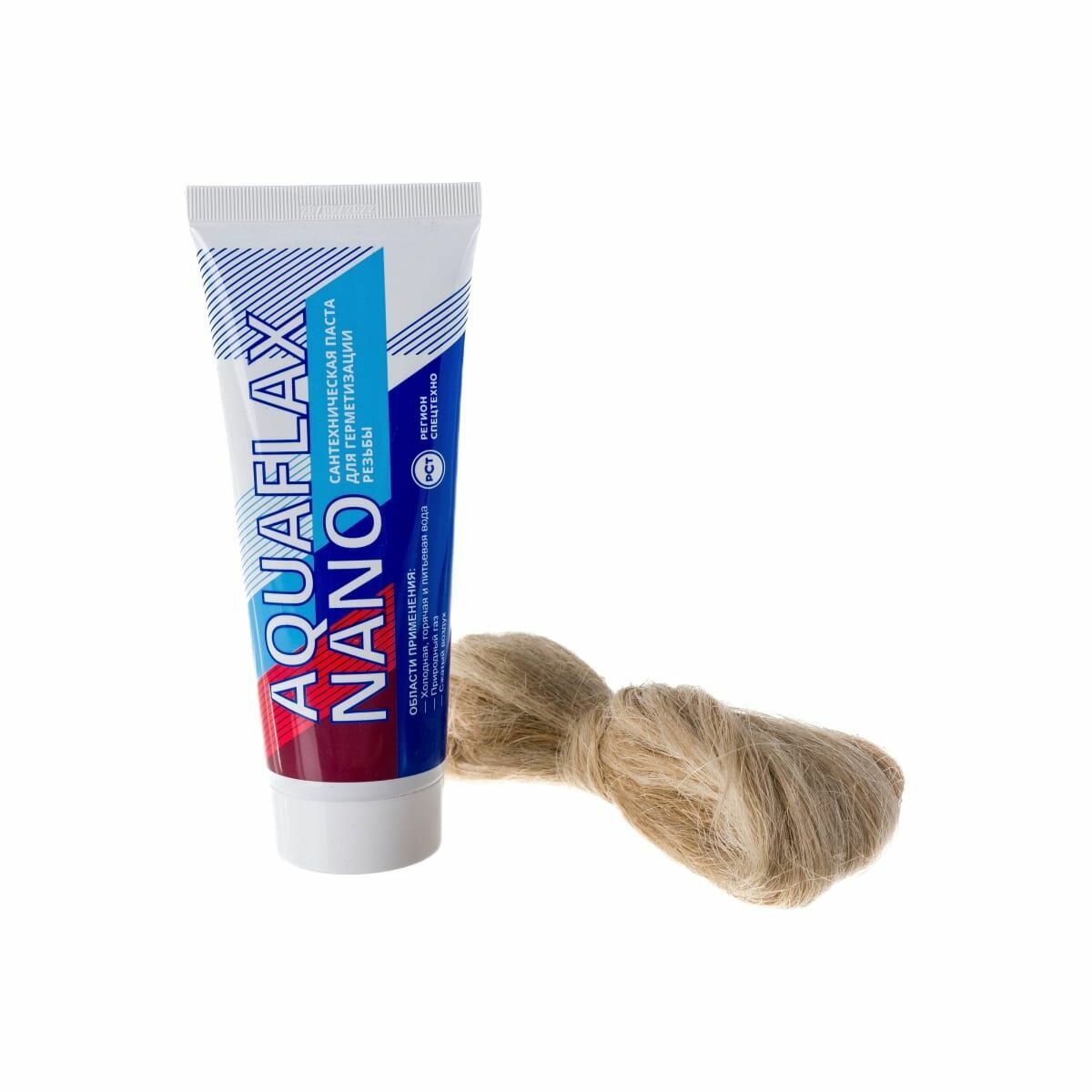 Паста уплотнительная для резьбовых соединений, AquaflaxNano, набор паста 270г туба +40г лён