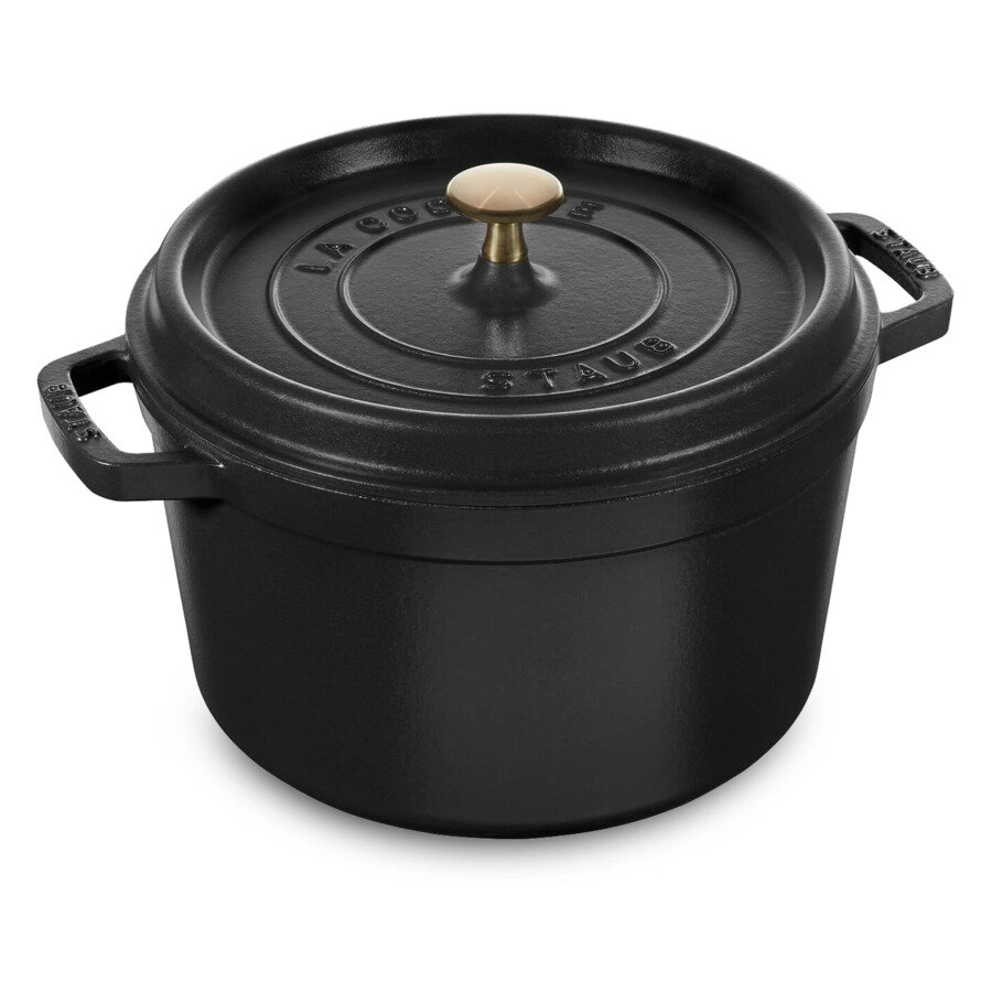 Кокот круглый Staub 24 см, 4,7 л, чугун, черный, п/к, премиум качество