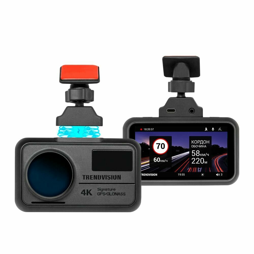 Видеорегистратор TrendVision TDR-725 Real 4K черный 8Mpix 2160x3840 2160p 170гр. GPS NT96670