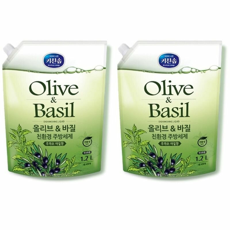 MUKUNGHWA Средство для мытья посуды Olive&Basil Dishwashing Detergent, 1200 мл, 2 шт