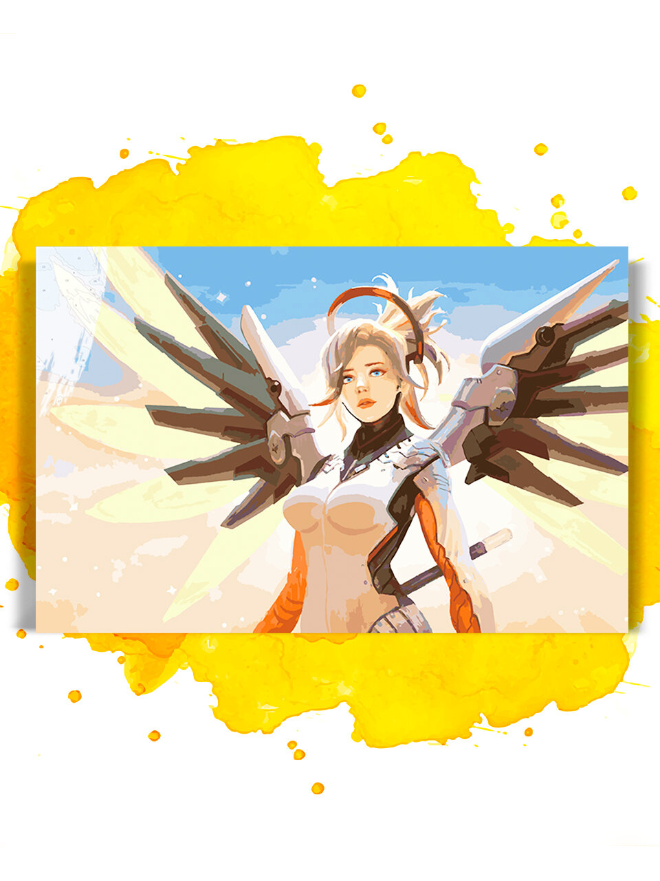 Картина по номерам на холсте Overwatch - Ангел, 40 х 60 см