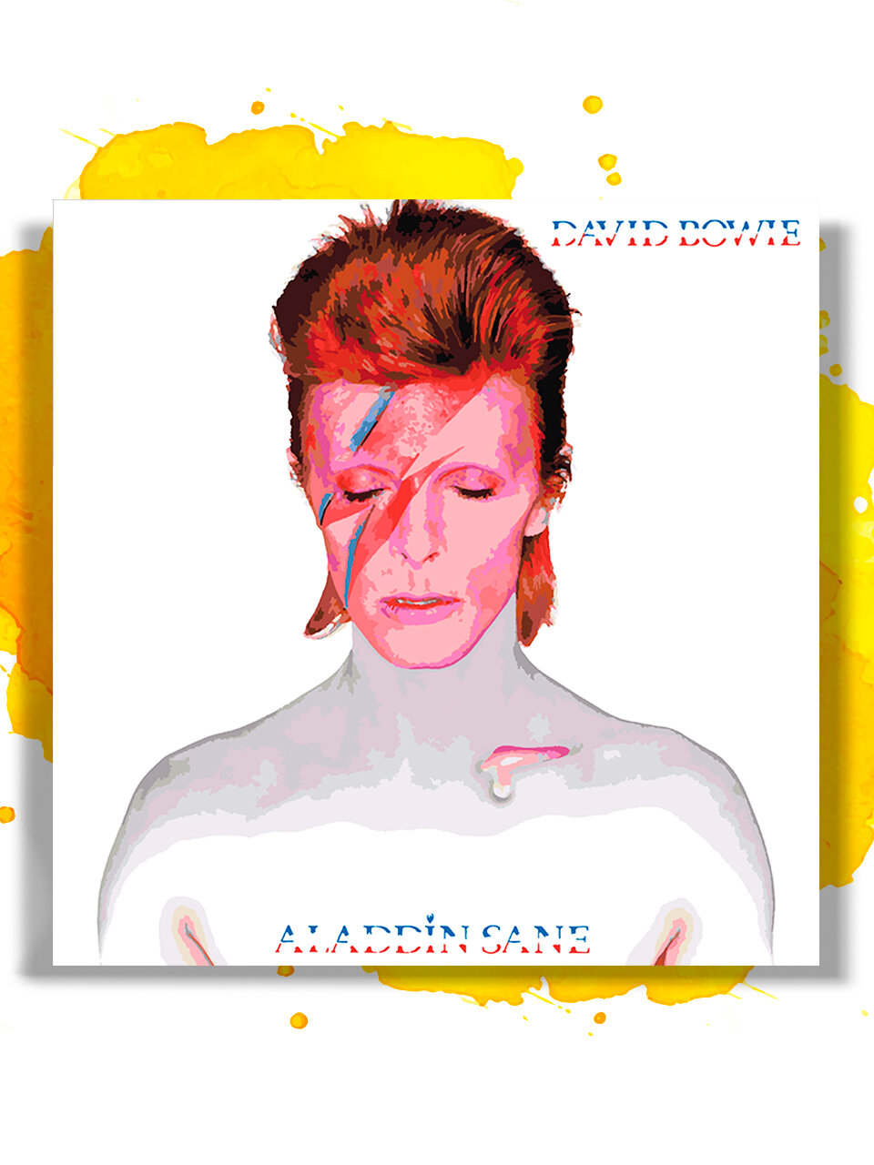 Картина по номерам на холсте David Bowie - Aladdin Sane (1973), 40 х 40 см