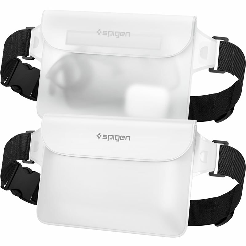 Водонепроницаемая сумка Spigen на пояс для смартфонов до 8,7-дюймов ( 2 штуки ) белая и прозрачная