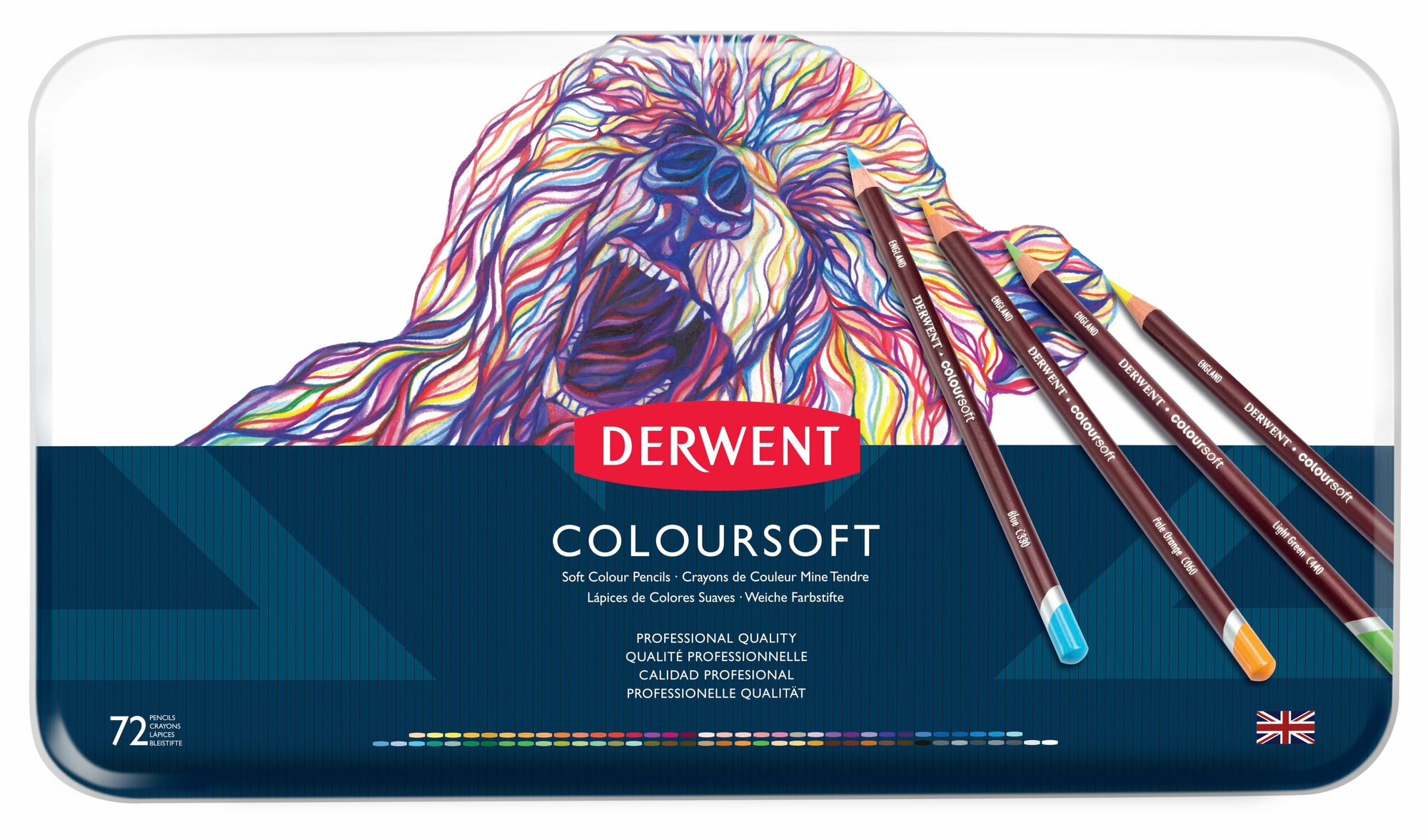 Набор цветных карандашей Coloursoft 72 цвета в металлическом коробе