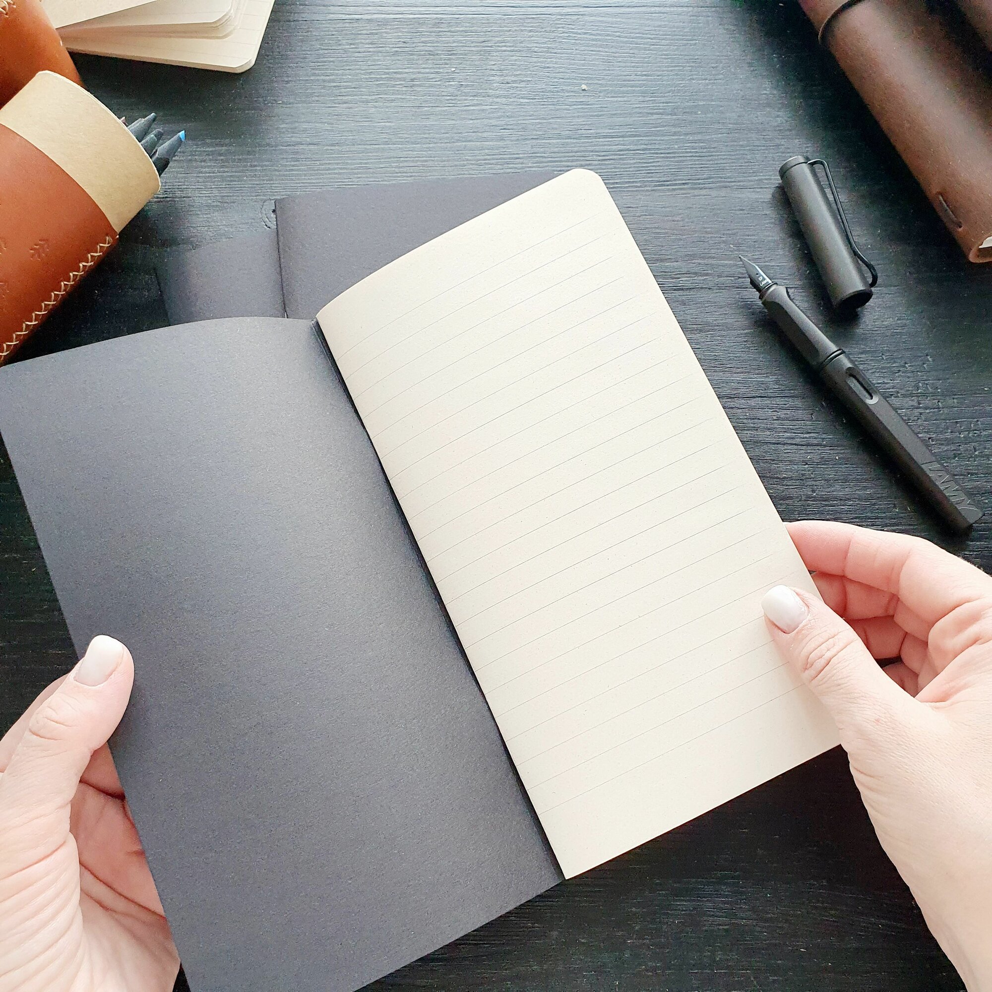 Сменные блокноты формата Midori Standart (11х21см) эко в линейку, запасные тетради 3 штуки по 30 листов