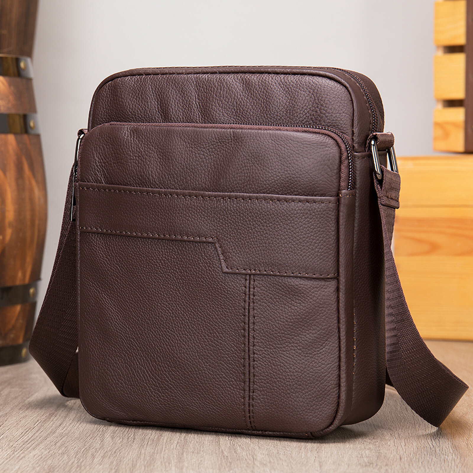 MVA японская и корейская мужская сумка через плечо из воловьей кожи с верхним слоем, повседневная кожаная сумка через плечо, квадратная мягкая кожаная маленькая сумка через плечо, оптовая продажа