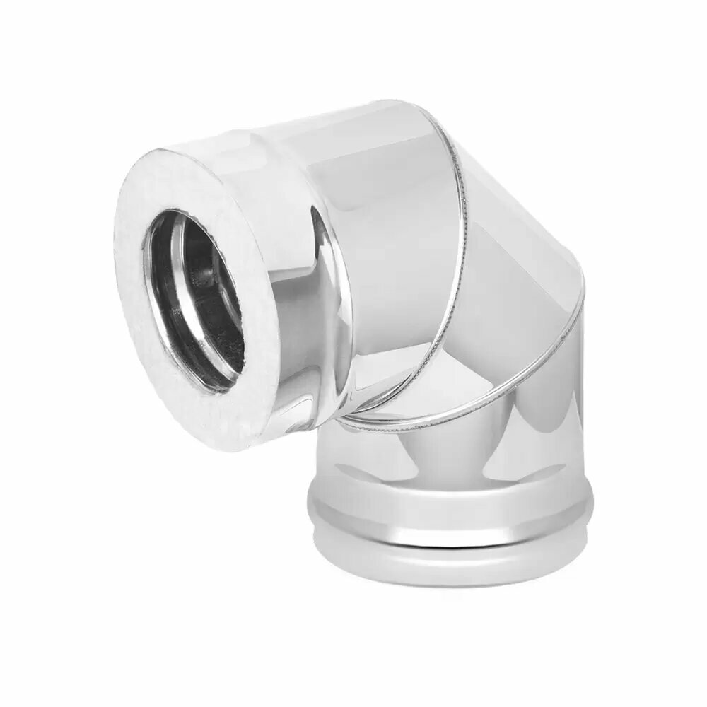 Сэндвич-колено для дымохода из нержавеющей стали (AISI 430 1,0мм/0,5мм, KERALUX) 90* д.150х250