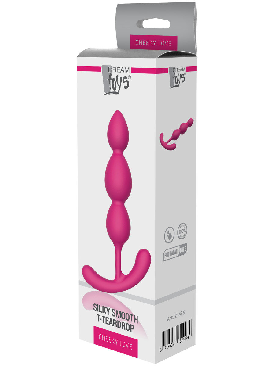 Силиконовая анальная цепочка "CHEEKY LOVE SILKY SMOOTH T-TEARDROP" 12.5см