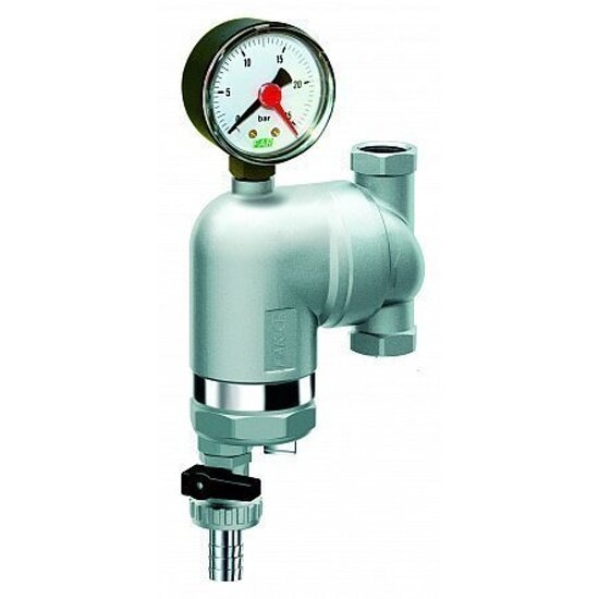 Фильтр Far 100мкм, с магн. встав, с манометром, Max: 95 °C, 25 бар, поворот. соед. 1/2" ВР