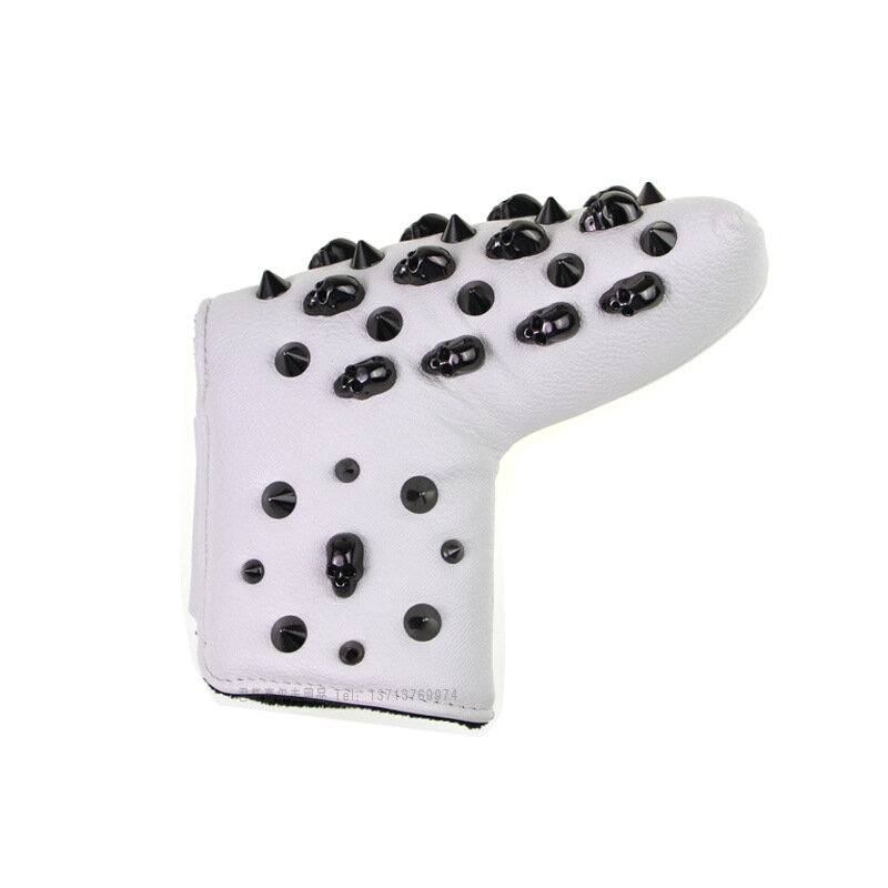 Набор клюшек для гольфа "Черный череп", L-образная защита головы, деревянные, с заклепками