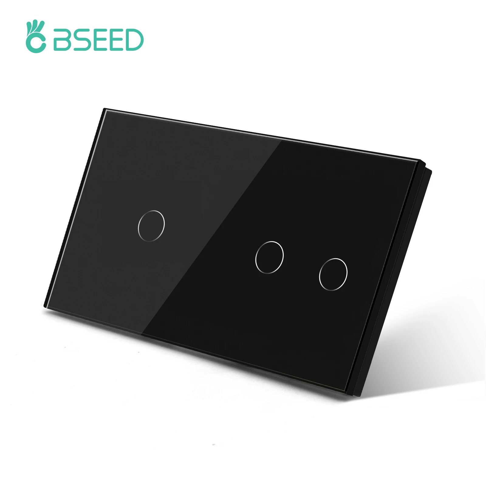 BSEED Сенсорный светодиодный выключатель Crystal Class Black 1G2G