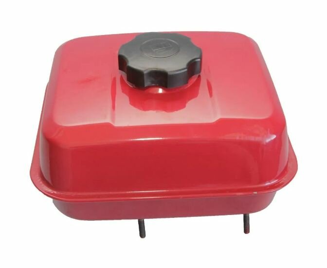 Бензобак двигателя 168F-170F в сборе (сетка, кольцо мет, крышка резьбовая) красный