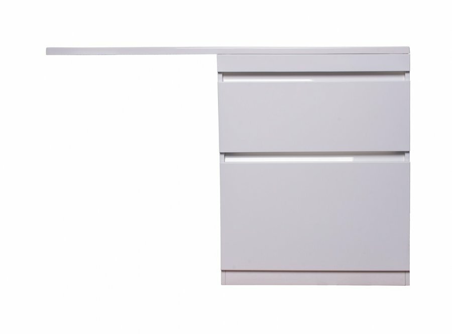 Тумба напольная с раковиной "Даллас 130", (раковина Даллас 130 правая)Люкс белая, PLUS