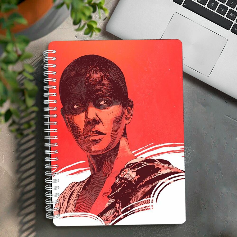 Блокнот деревянный Wood-Book с принтом для записей, в клетку, на пружине Фуриоса